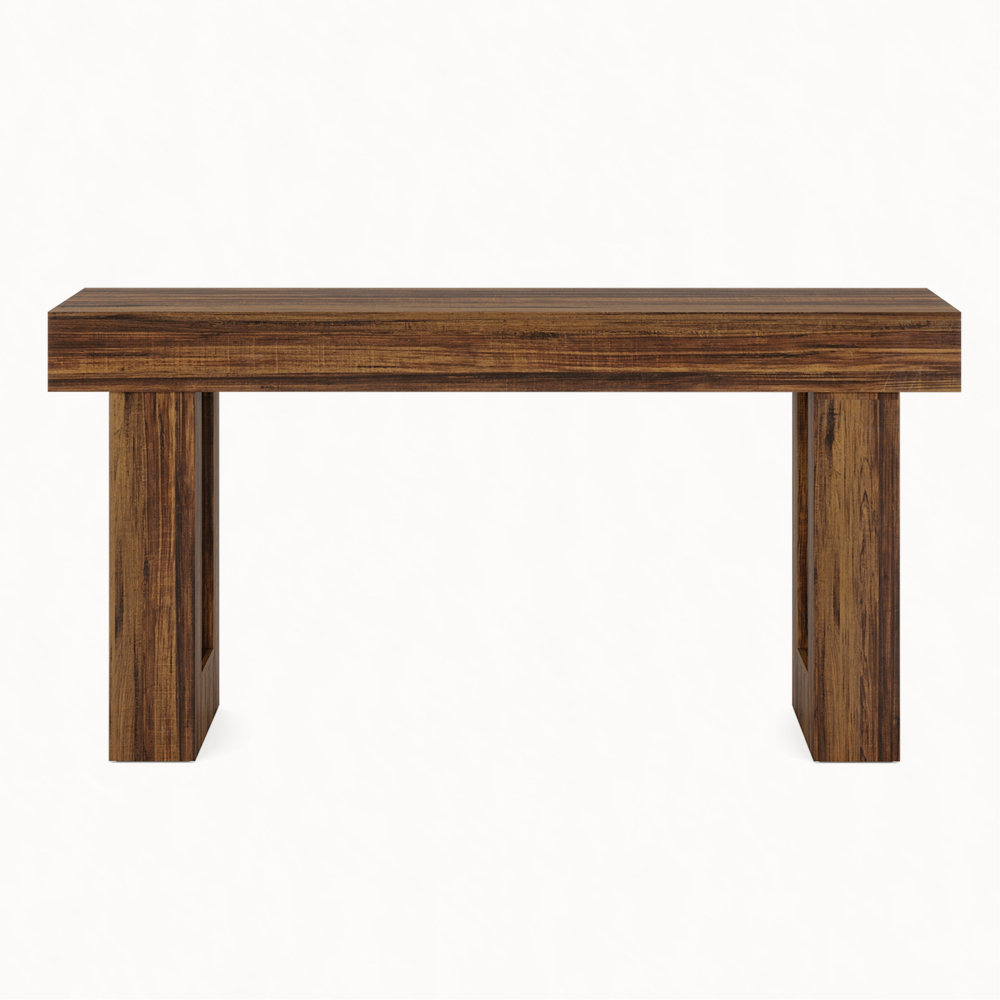Ophelia & Co. 63" Long Farmhouse Console Table, Rectangular Sofa Table Behind Couch, Solid Wood ...